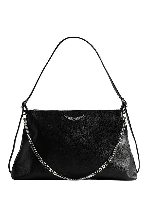 Zadig&Voltaire Jim Grained Leather Shoulder Bag - Black