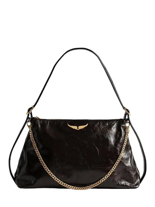 Zadig&Voltaire Jim Vintage Patent Shoulder Bag - Brownie