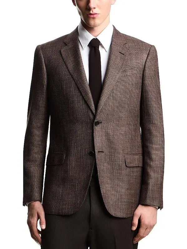 Emporio Armani Regular Fit Suit Jacket - Brown/beige