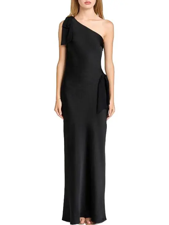 WAYF Audrey One-shoulder Maxi Dress - Black