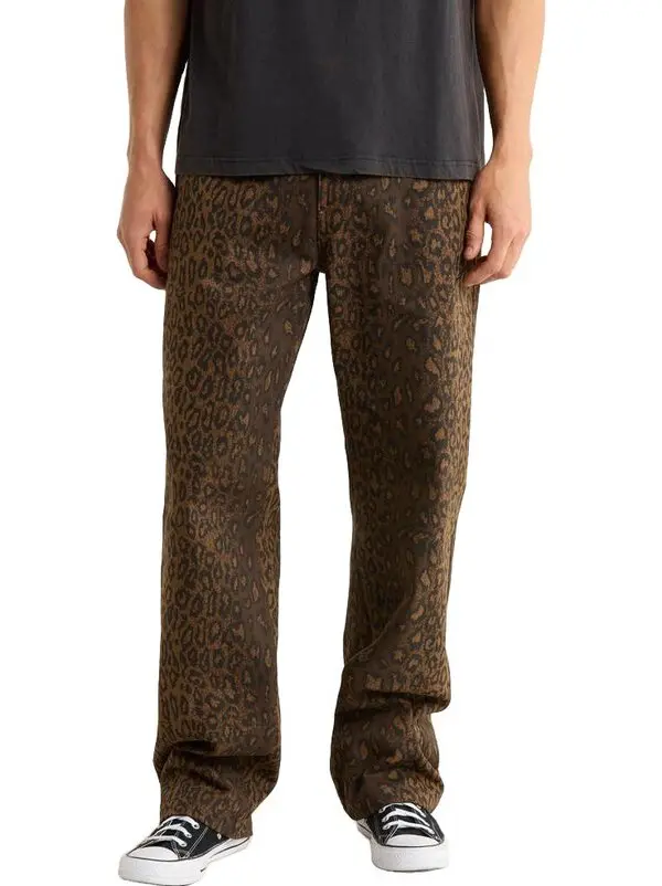 HONOR THE GIFT Printed Straight-leg Pants - Brown
