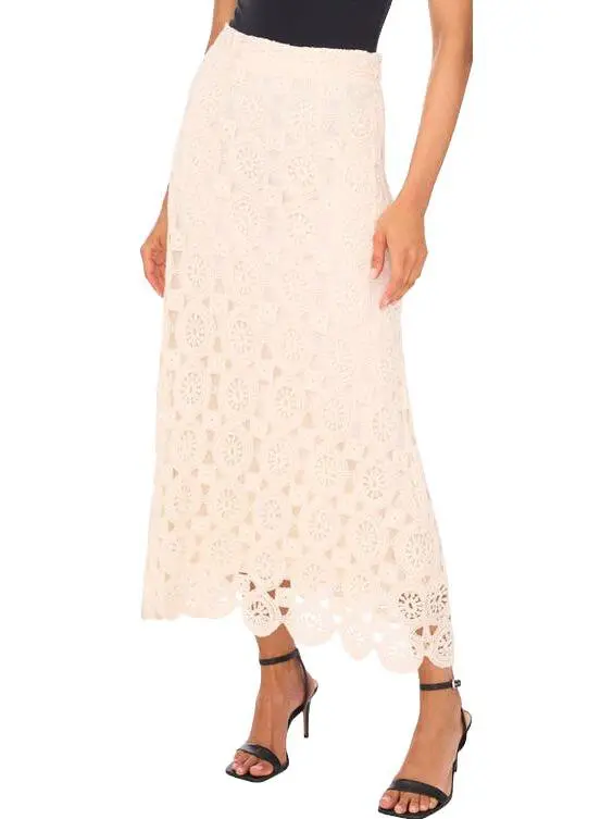 Vince Camuto Crochet Cotton Blend Maxi Skirt - Natural