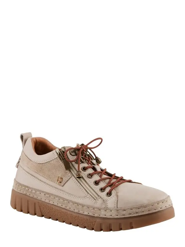 SPRING STEP SHOES Lauria Leather Sneaker - Light Grey