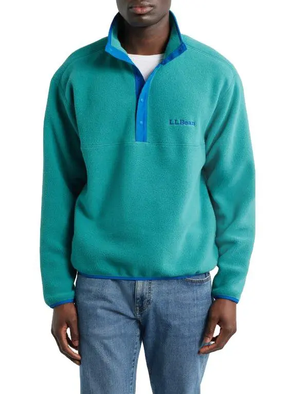 L.l.bean Classic Fleece Half Snap Pullover - Rustic Green