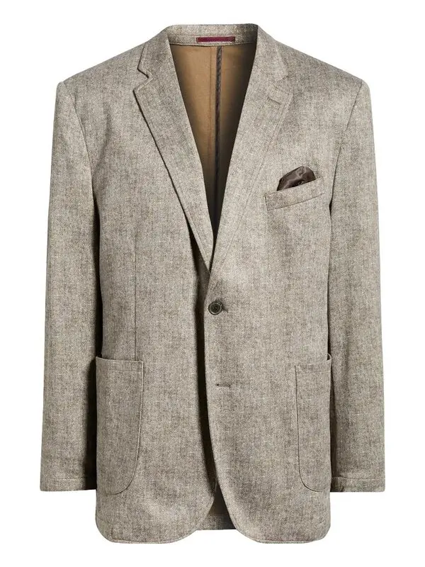 Johnston & Murphy Xc Flex® Herringbone Knit Sport Coat - Tan Hrrgbn