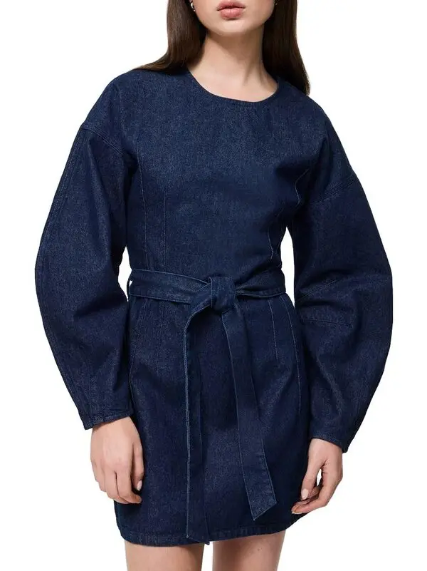 French Connection Leighton Tie Waist Mini Dress - Dark Indigo