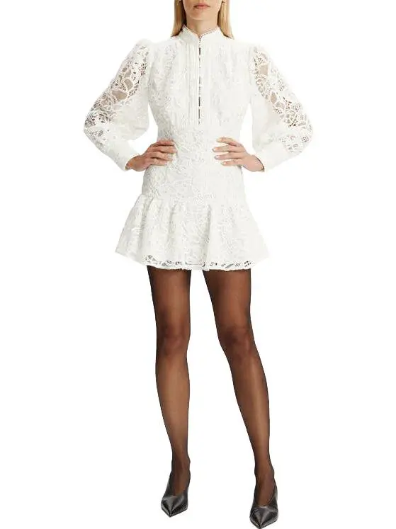 Bardot Remy Lace Mini Dress - Orchid White
