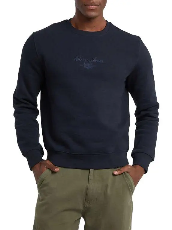 Guess Embroidered Logo Sweatshirt - Navy