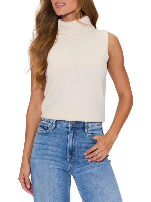 VICI Sleeveless Turtleneck Sweater - Cream