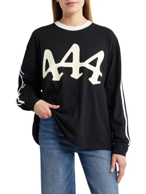 THE MAYFAIR GROUP Graphic Long Sleeve T-shirt - Black