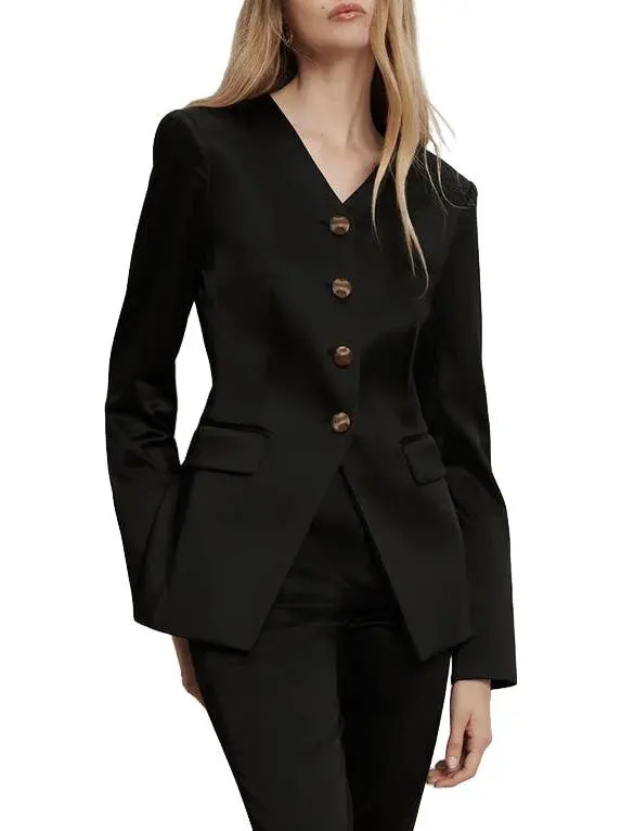 Veronica Beard Cynthia Satin Jacket - Black
