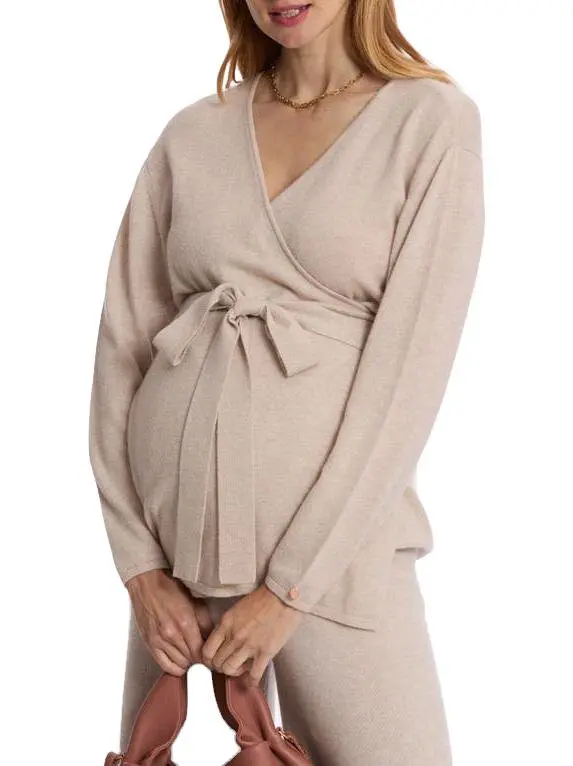 CACHE COEUR Beverly Maternity Wrap Sweater - Beige
