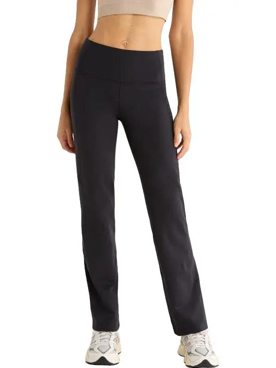Zella High Waist Straight Leg Pants - Black