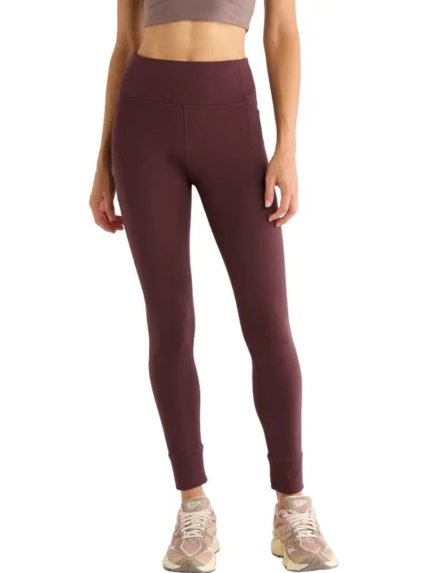 Zella Cozy Tech Pocket Leggings - Burgundy Fudge