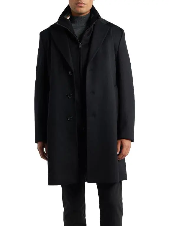 Hugo Boss Jared 3-in-1 Wool Cashmere Coat - Black