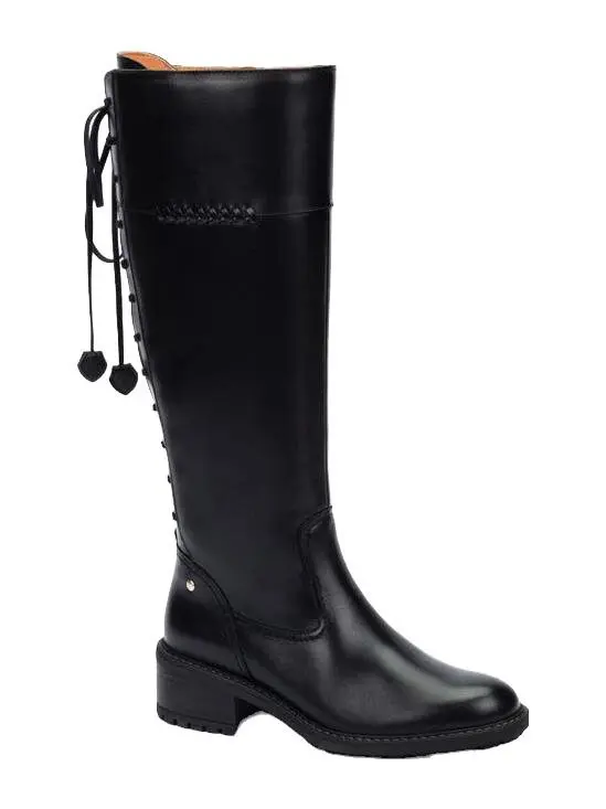 Pikolinos Medina Leather Riding Boot - Black