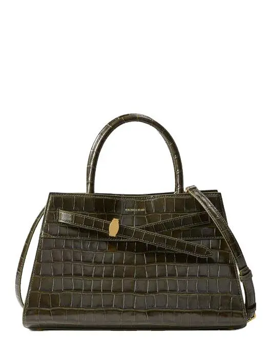 Veronica Beard Croc Embossed Dash Leather Tote - Cypress