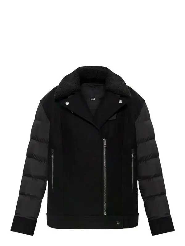 Add Panelled Shearling Jacket - Black