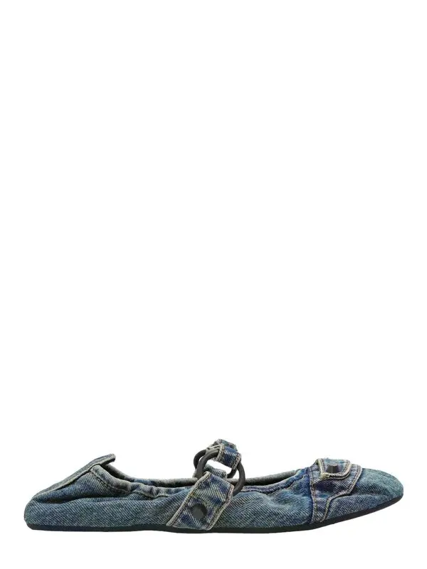 Balenciaga Ring-embellished Ballet Flats - Blue