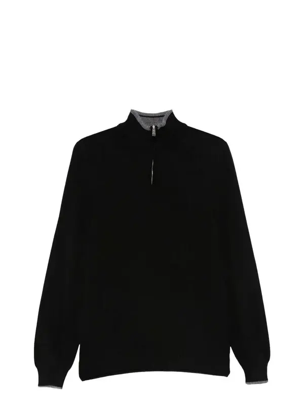 Fedeli Half-zip Sweatshirt - Black