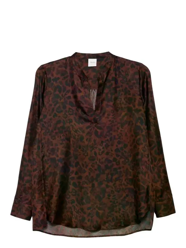 CALIBAN Animal-print Blouse - Brown