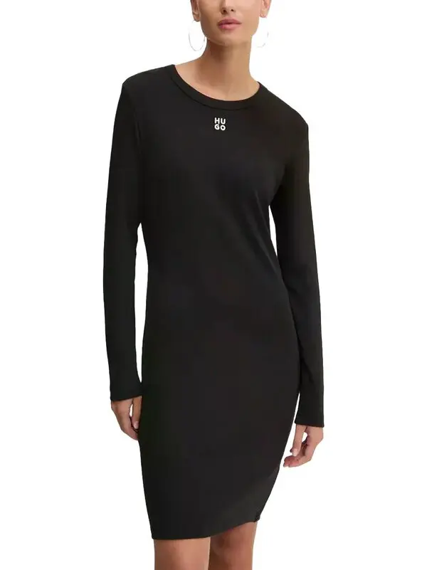 Hugo Boss Logo-embroidered Dress - Black