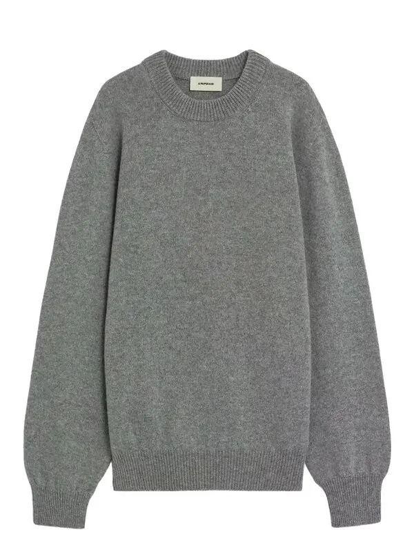 A PAPER KID Ribbed Crew Neck Knitwear - Grey