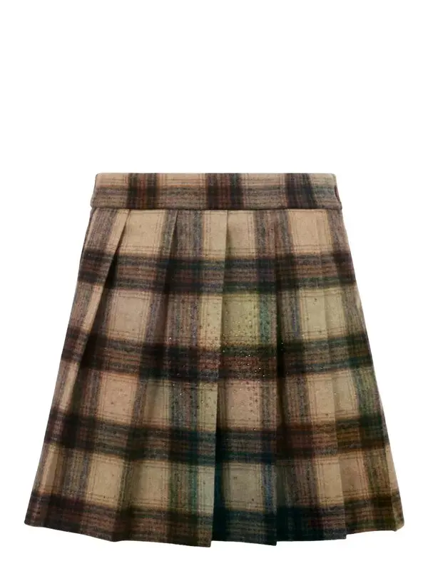 Giuseppe Di Morabito Pleated Check Mini Skirt - Neutrals