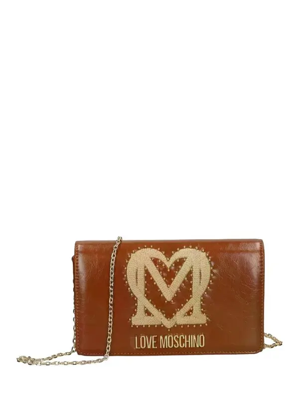 Moschino Studded Chain Crossbody Bag - Brown