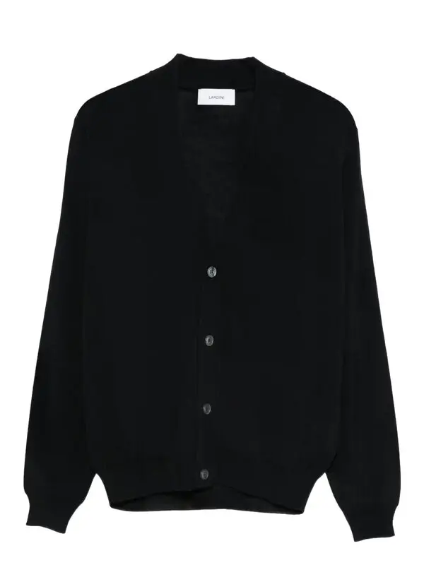 LARDINI V-neck Wool Cardigan - Blue