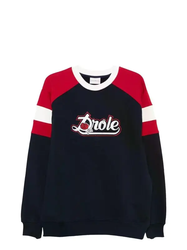 Drole De Monsieur Embroidered Sweatshirt - Blue