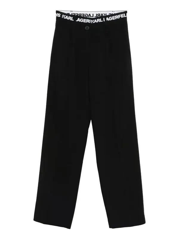 Karl Lagerfeld Logo Waistband Trousers - Black