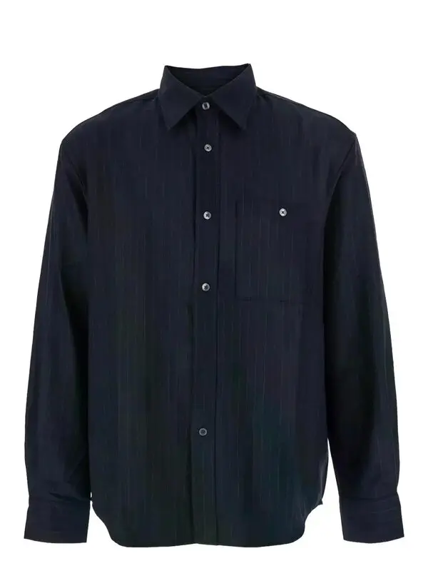 TONYWACK Pinstripe-pattern Long-sleeve Shirt - Blue