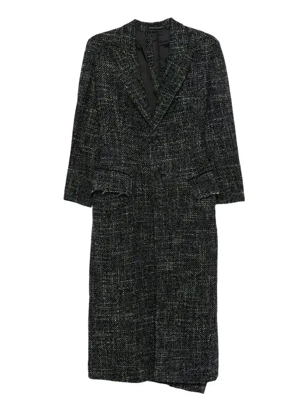 Yohji Yamamoto Tweed Coat - Black