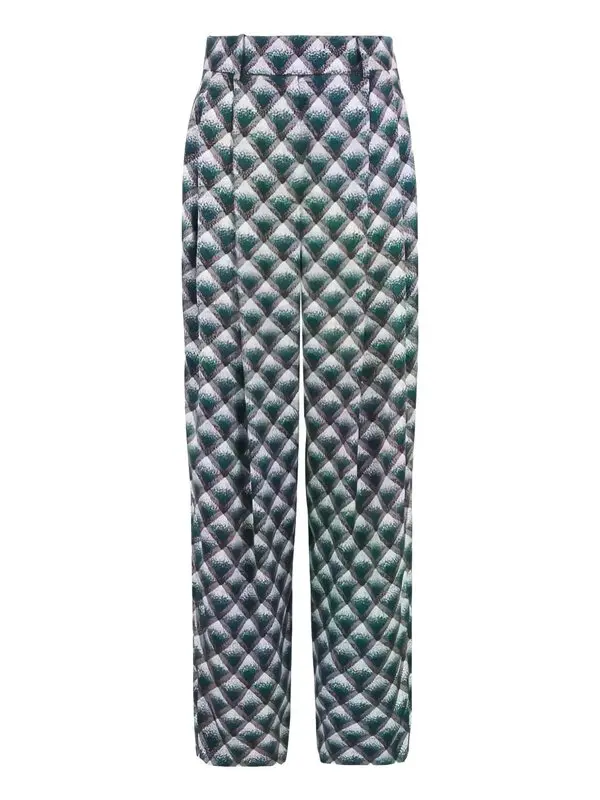 Giorgio Armani Gradient-print Tailored Trousers - Green