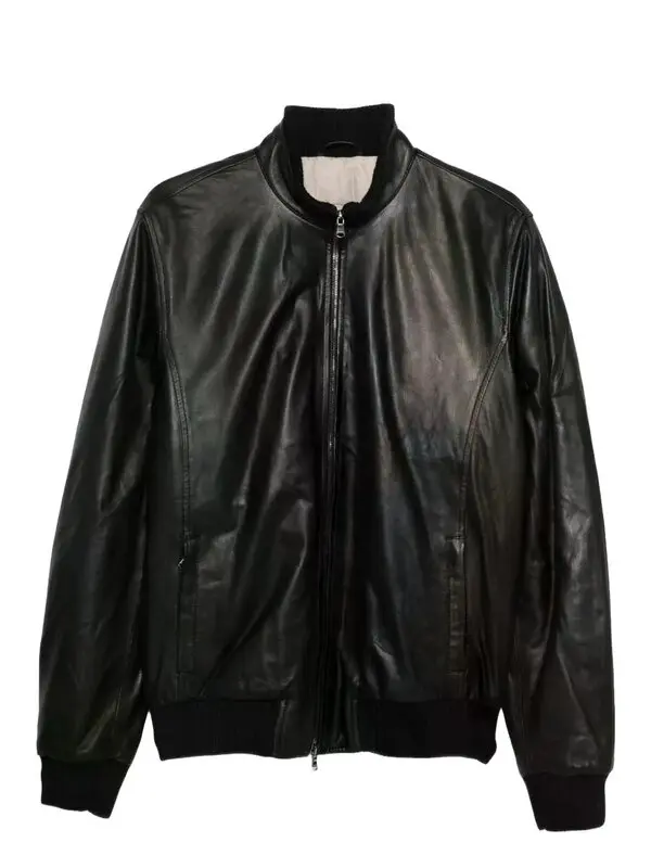 BARBA NAPOLI Zip-fastening Leather Jacket - Black
