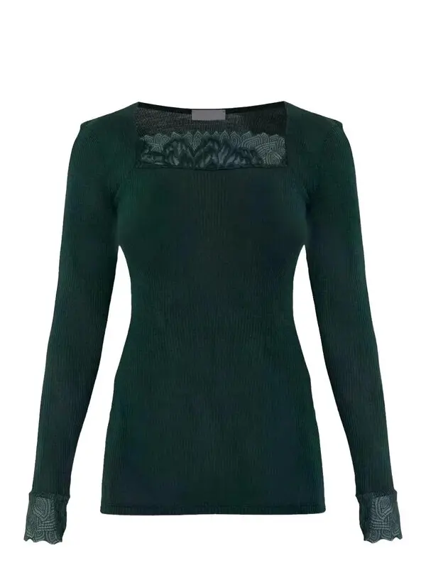 Hanro Lace-detail Top - Green