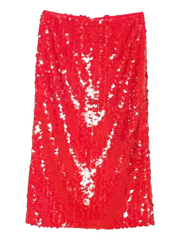 ISABELLE BLANCHE Sequin Embellished Skirt - Red