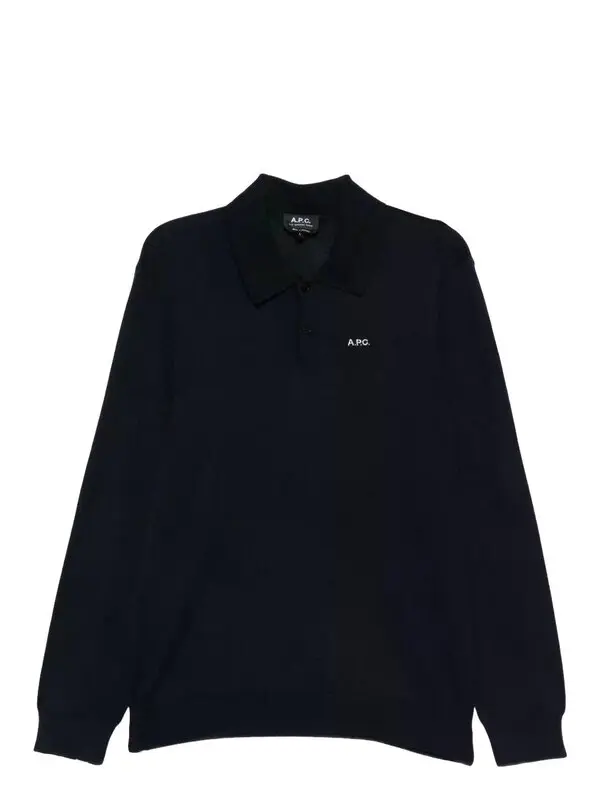 A.p.c. Long Sleeves Polo Shirt - Blue