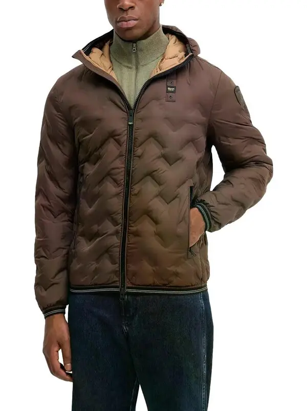 BLAUER. Padded Hooded Jacket - Brown
