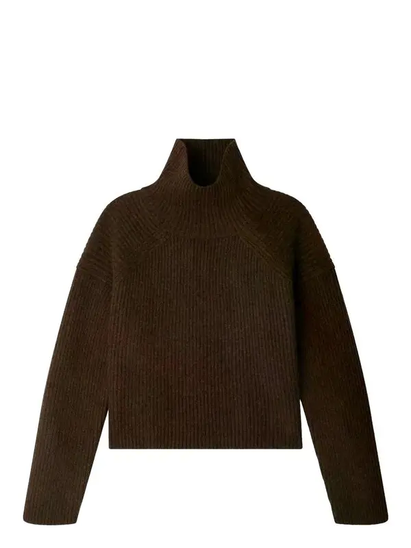 Soeur Flynn Ribbed Roll-neck Sweater - Brown