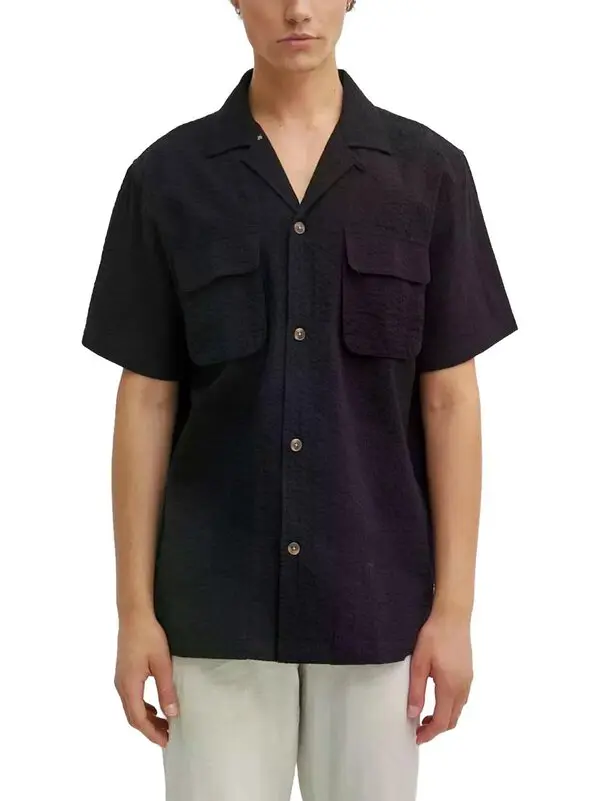 LES DEUX Pocket Textured Shirt - Black