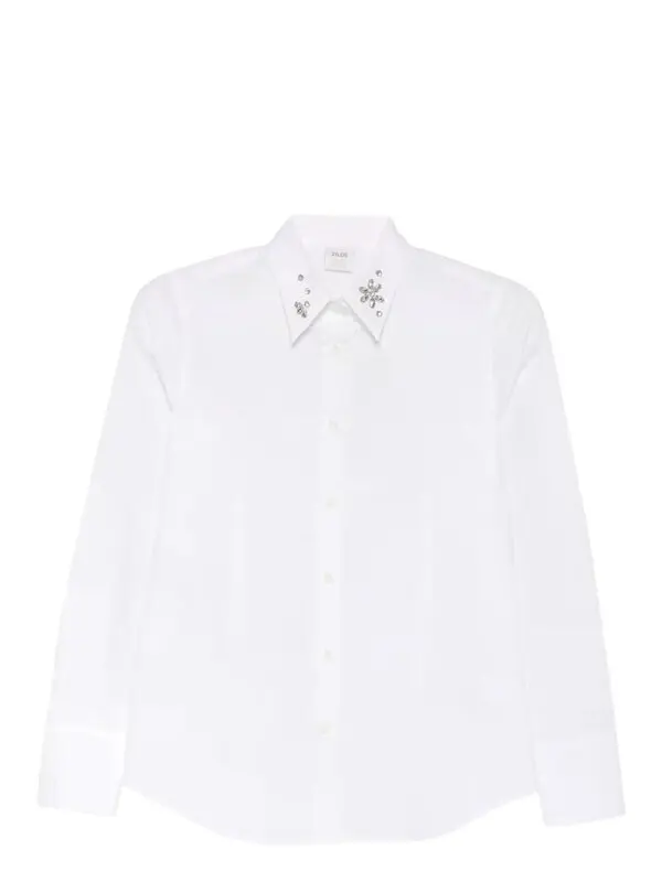 CALIBAN Long-sleeved Embellished Shirt - White