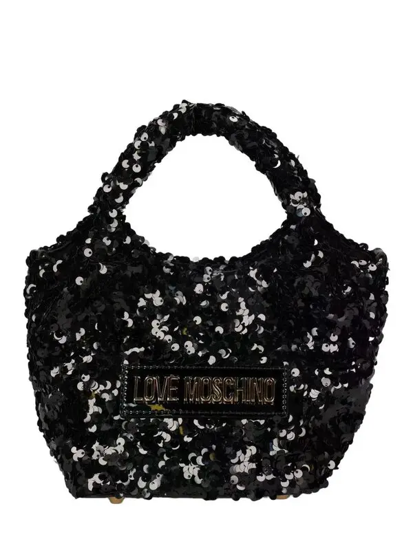 Moschino Mini Sequin Top-handle Tote - Black