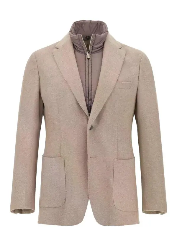 Boggi Milano Wool-blend Blazer With Removable Gilet - Neutrals