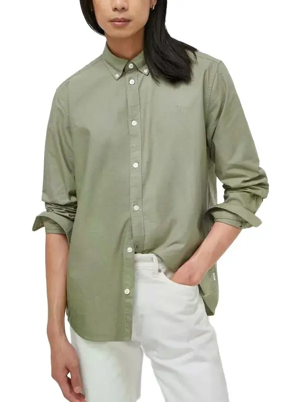 LES DEUX Logo-embroidered Shirt - Green