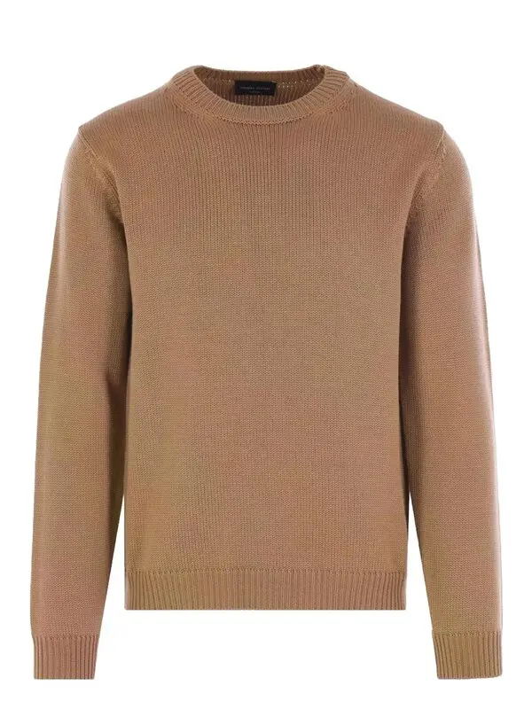ROBERTO COLLINA Ribbed-knit Sweater - Brown