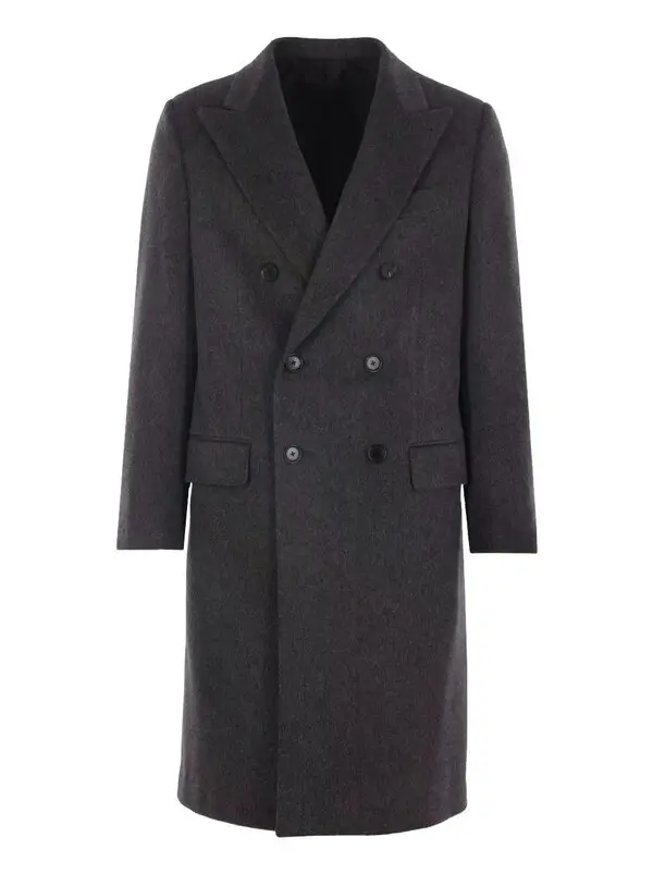 Caruso Wool Double-breasted Coat - Grey