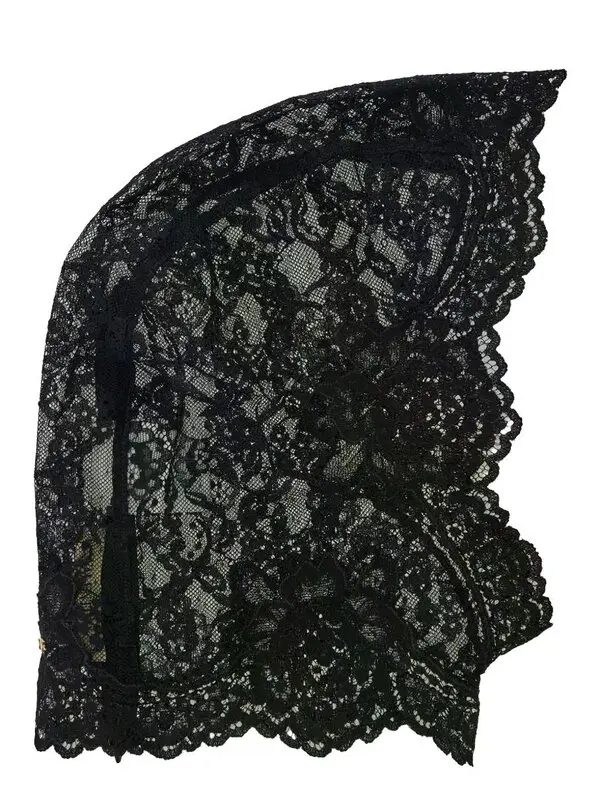 Valentino Garavani Floral Lace Hood - Black