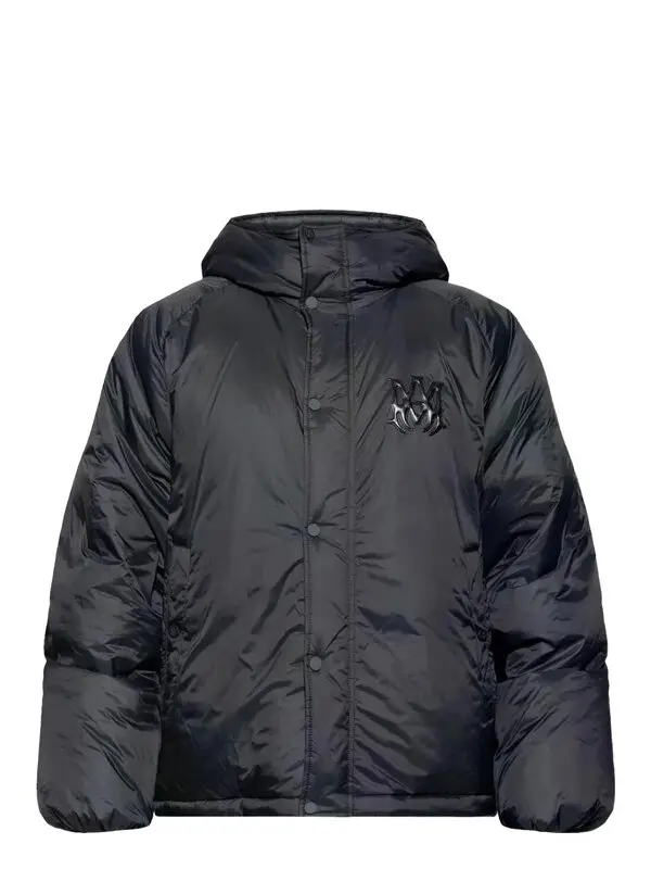 Amiri Logo Detail Hooded Down Jacket - Black
